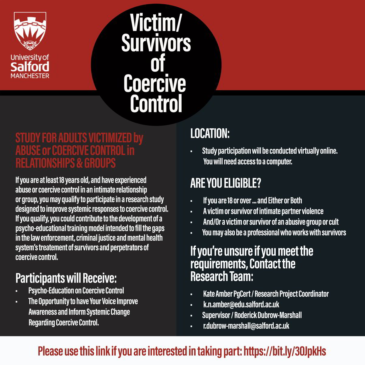 Coercive Control Research Study Opens! - End Coercive Control USA